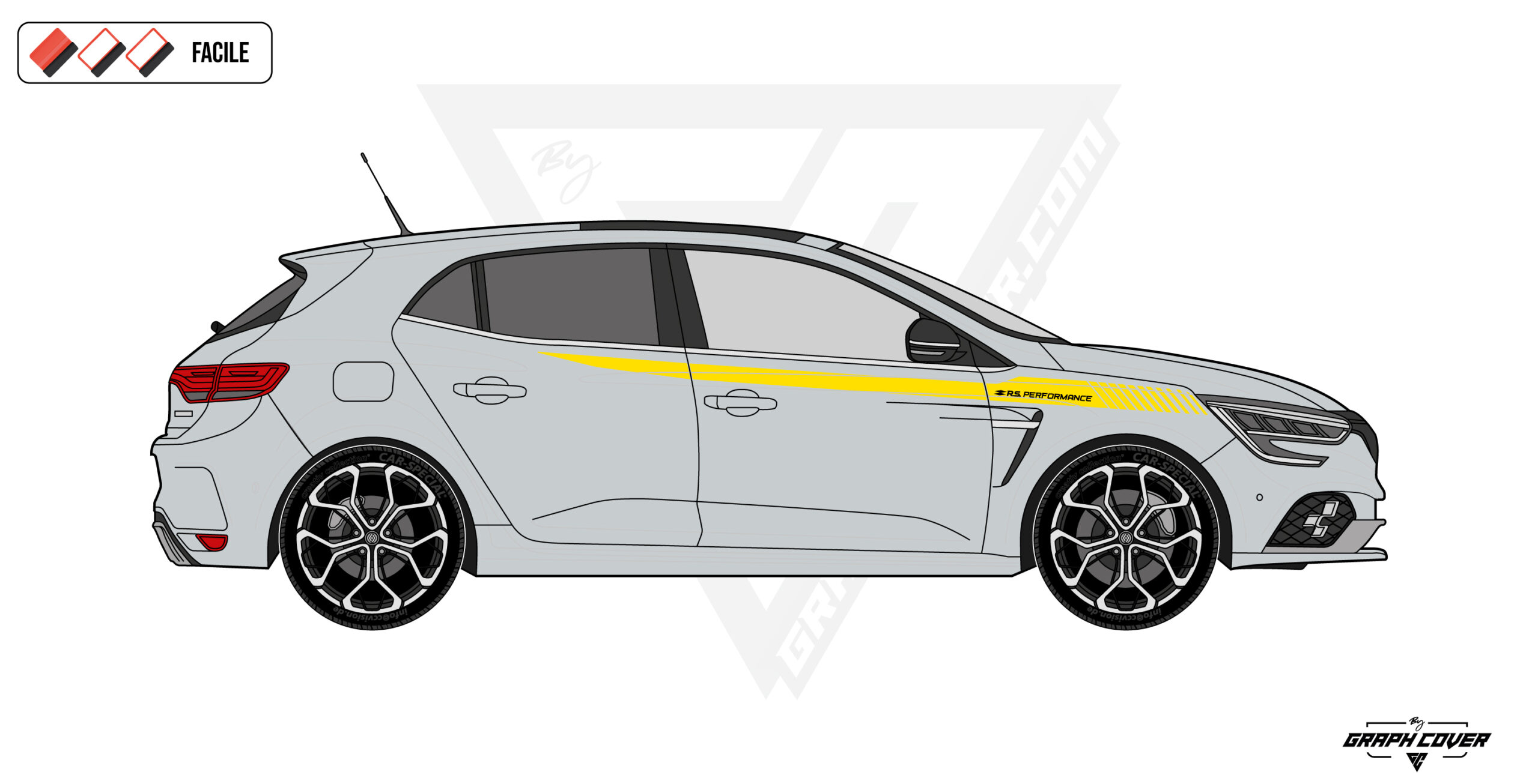Megane RS Performance Door Side Stickers - Performance